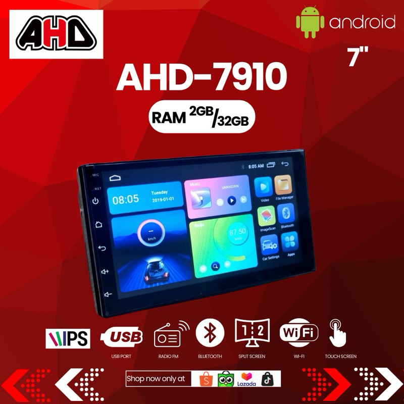 Jual HEAD UNIT DOUBLE DIN ANDROID AHD-7910 7” INCH RAM 2+32GB UNIVERSAL | Shopee Indonesia