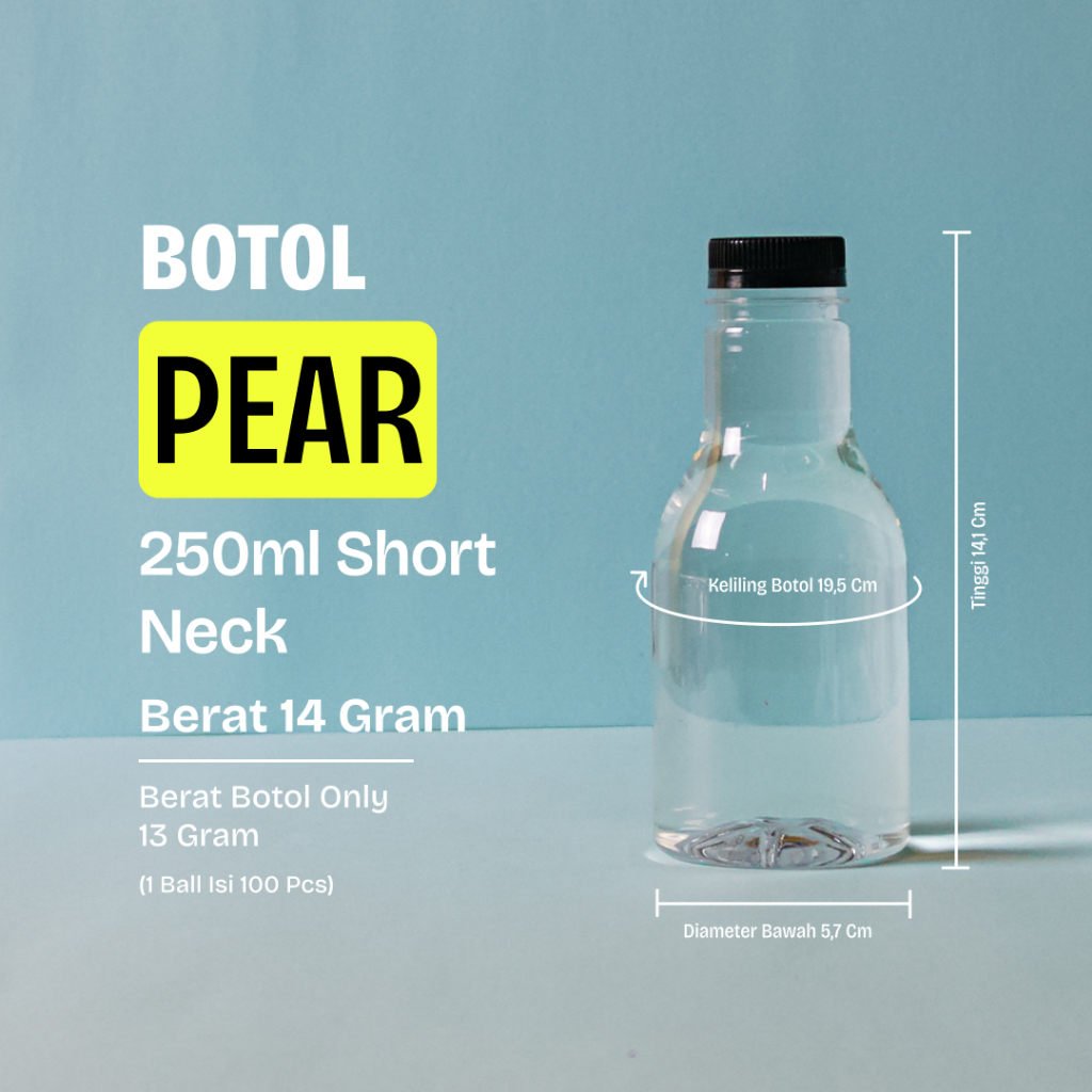 Jual Botol Pir 250ml Botol Plastik Pear Kopi Jamu Teh Jelly | Shopee ...
