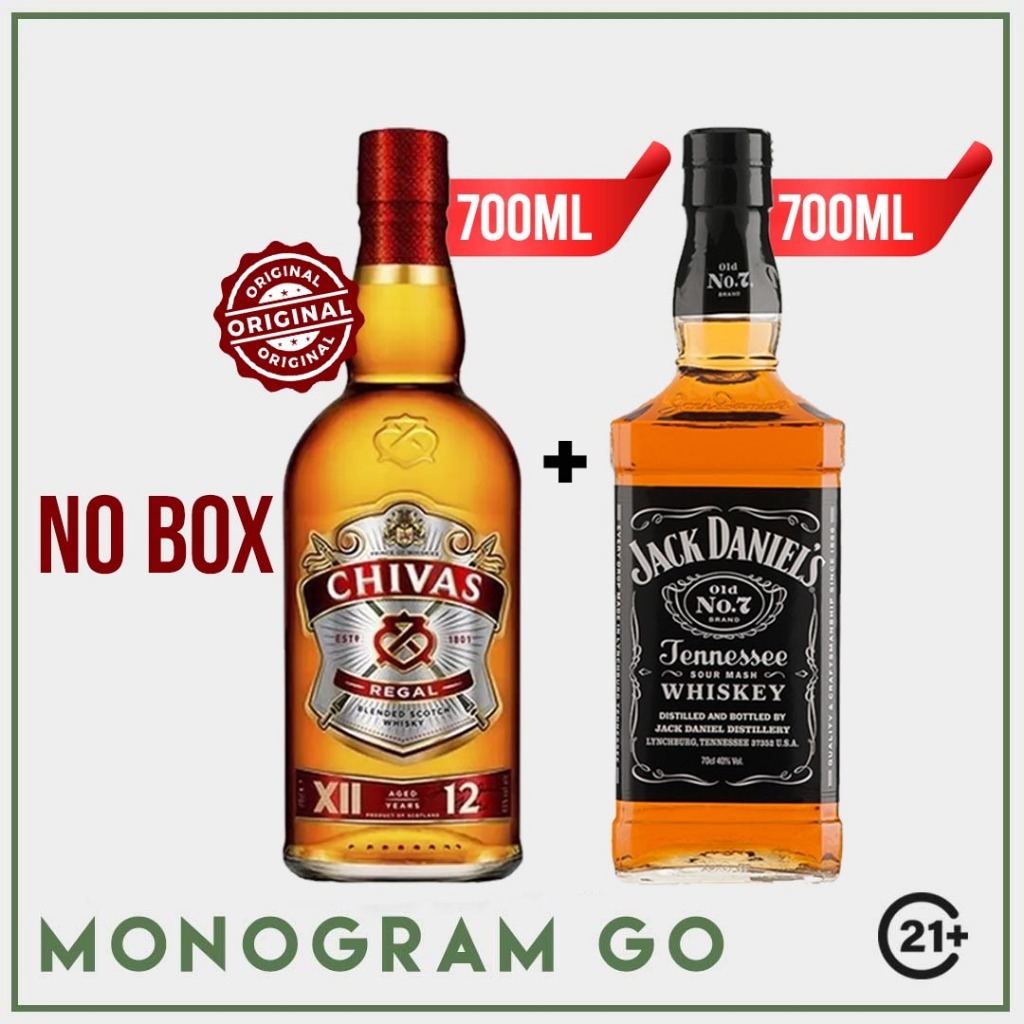 Jual CHIVAS Regal 12 Years Old 700ml + JACK DANIEL'S Old No 7 700ml | Shopee Indonesia