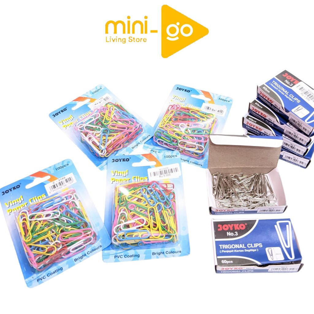 Jual Joyko Vinyl Paper Clips Penjepit Kertas Rainbow C-3100 100pcs ...