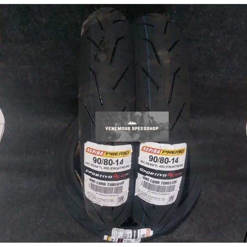 Jual Paket Ban Softcompound Aspira Premio Sportivo RS-01 90/80-14 (2Ban) | Shopee Indonesia