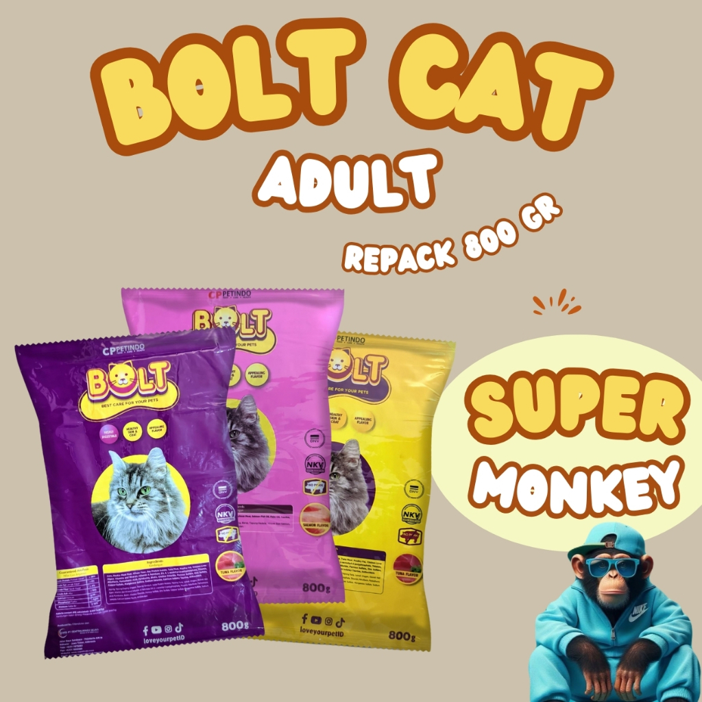 Jual BOLT makanan kucing kering rasa tuna salmon Dry food cat food ...