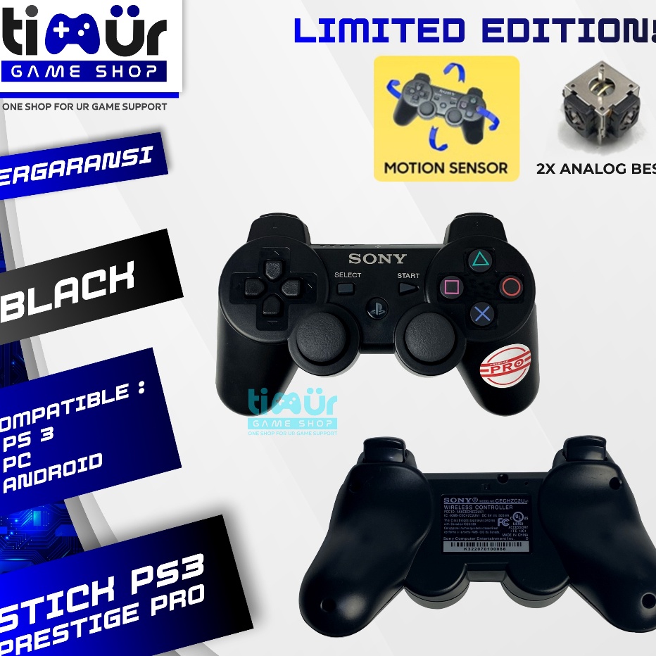 Jual Stik Stick Controller PS3 DS3 Gyro Six ginal Pabrik Hitam Prestige ...