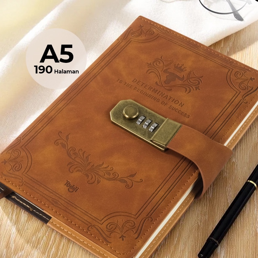 Jual Terkini Buku Catatan an Notebook Cover Kulit Kunci Password A5 ...