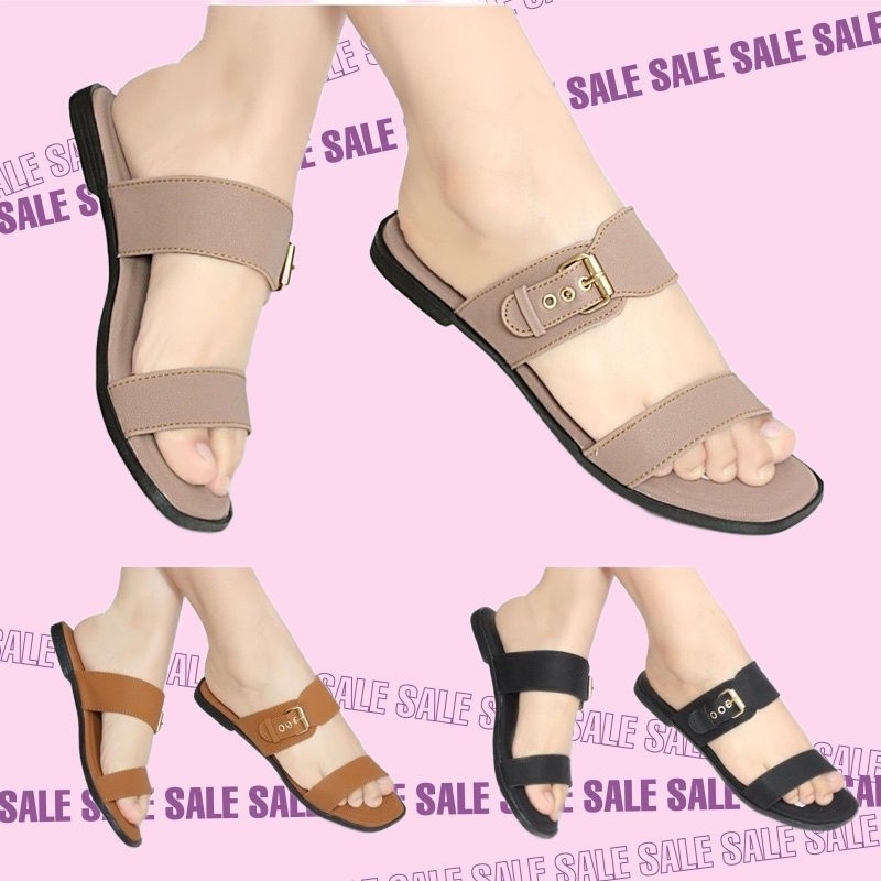 Jual Sandal Wanita Gesper Sendal Slop Nevada Flat Nevada Cewek Teplek ...