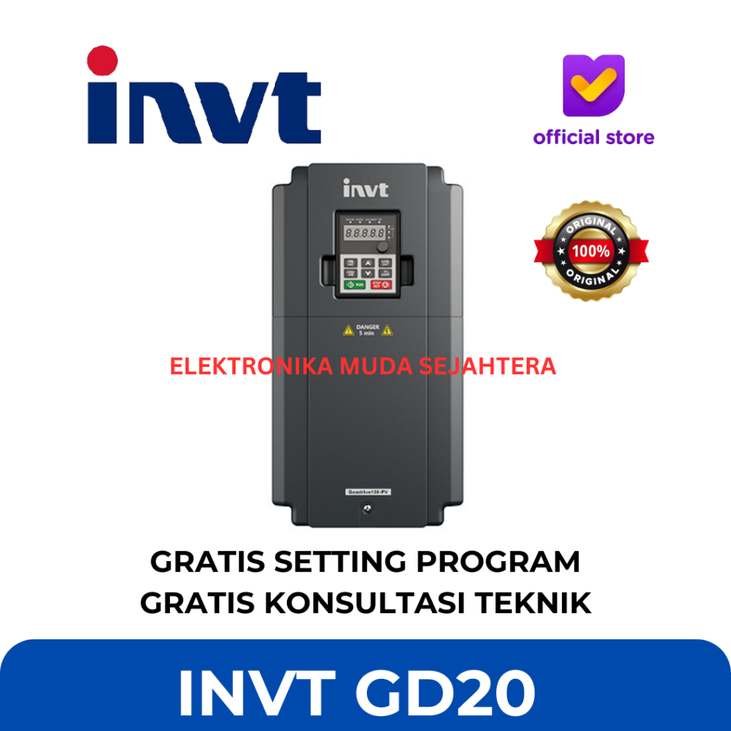 Jual Inverter INVT 5.5KW 7.5HP 380V 3Phase VFD Variable Frequency Drive GD20 | Shopee Indonesia