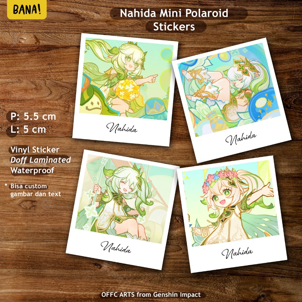 Jual Stiker Nahida Mini Polaroid Genshin Impact Waterproof Anime | BANA ...