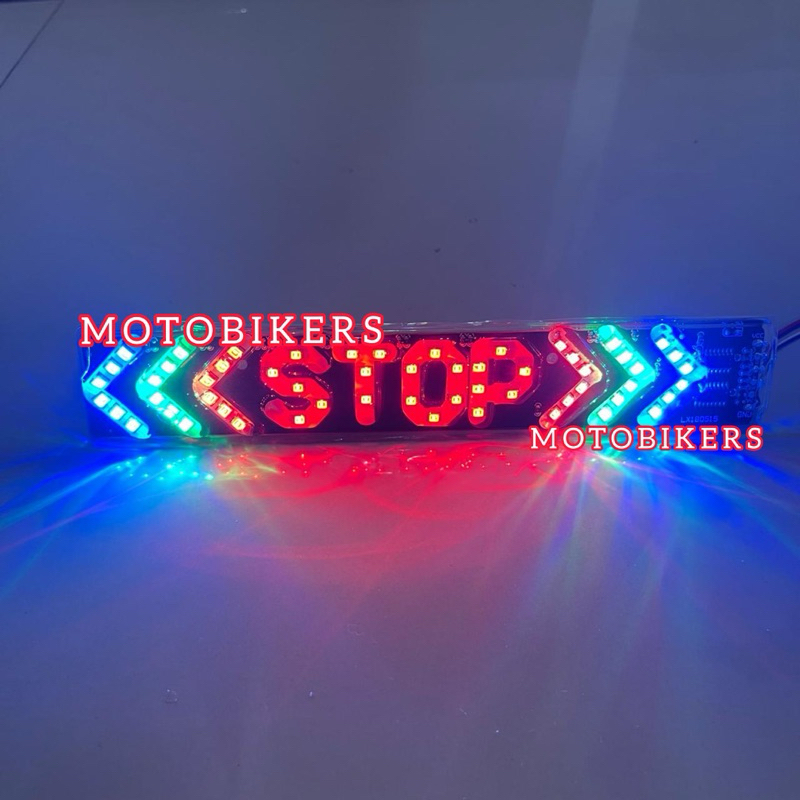 Jual Lampu LED Tulisan Stop 20CM RGB Running Bisa Sen Kanan Kiri ...