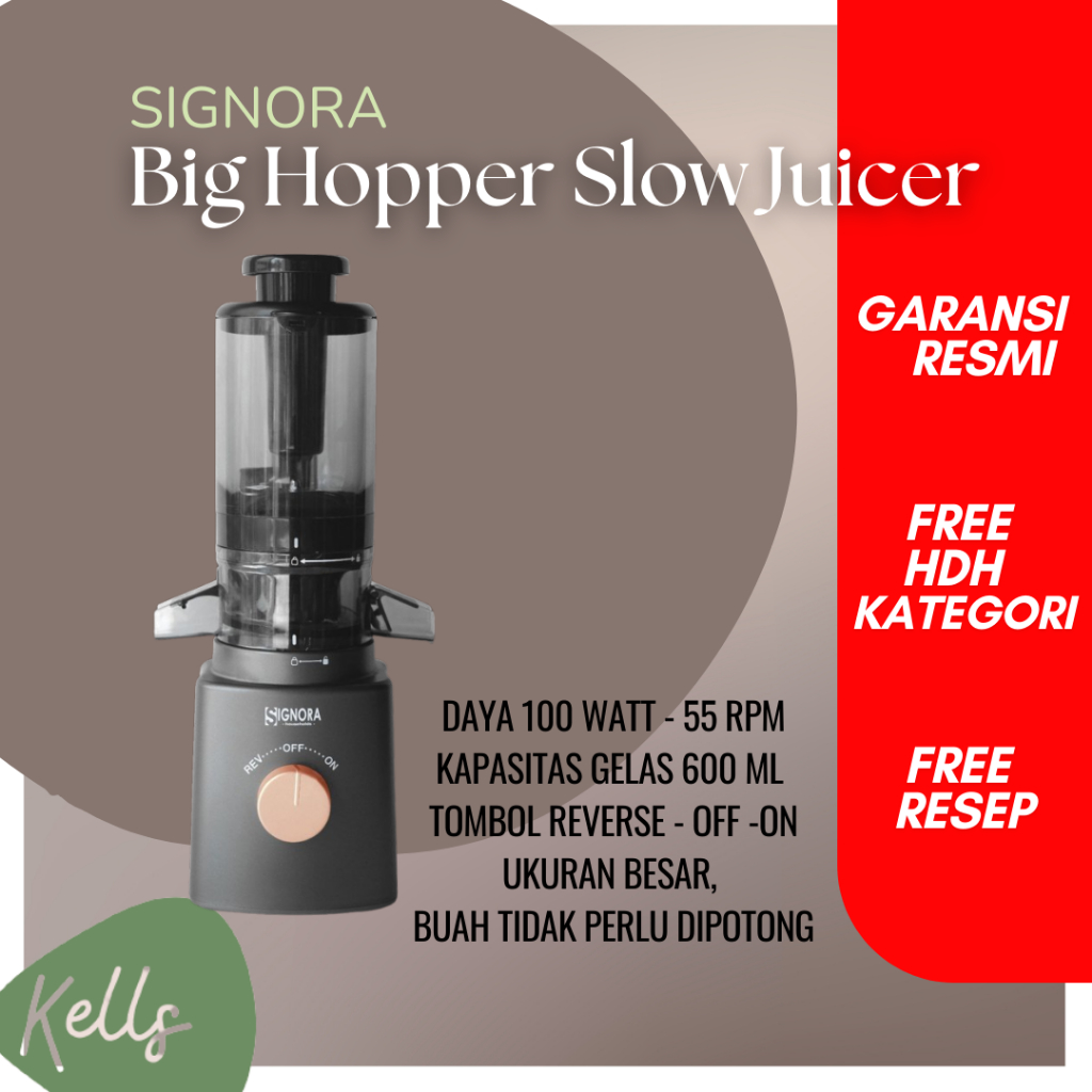 Jual Slow Juicer Big Hopper Signora , Low Watt | Shopee Indonesia