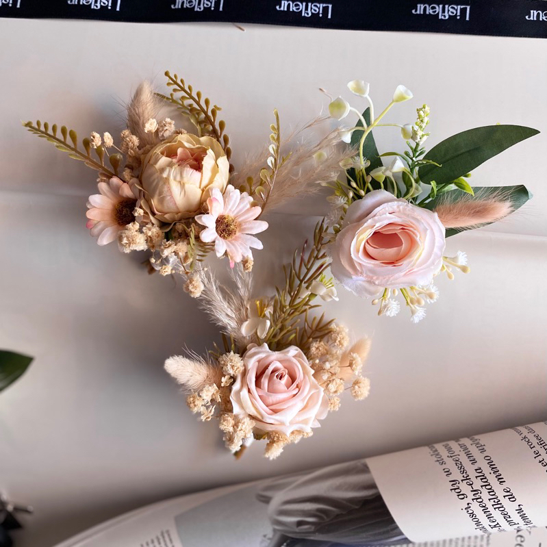 Jual Corsage untuk jas pengantin pria (bunga saku) kode B | Shopee ...
