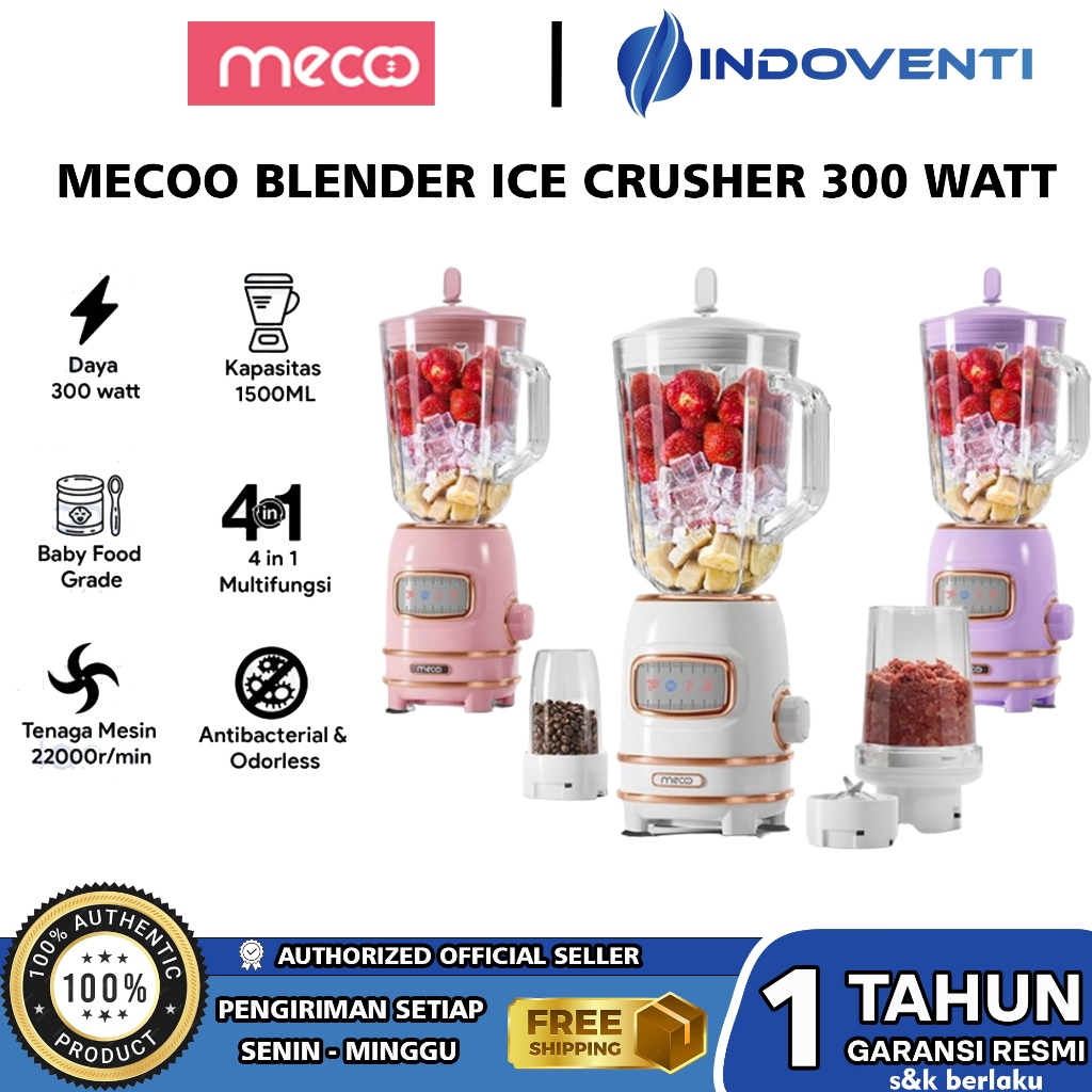 Jual Mecoo Aesthetic Ice Crusher 4 in 1 Blender Juicer Grinder 300 Watt ...