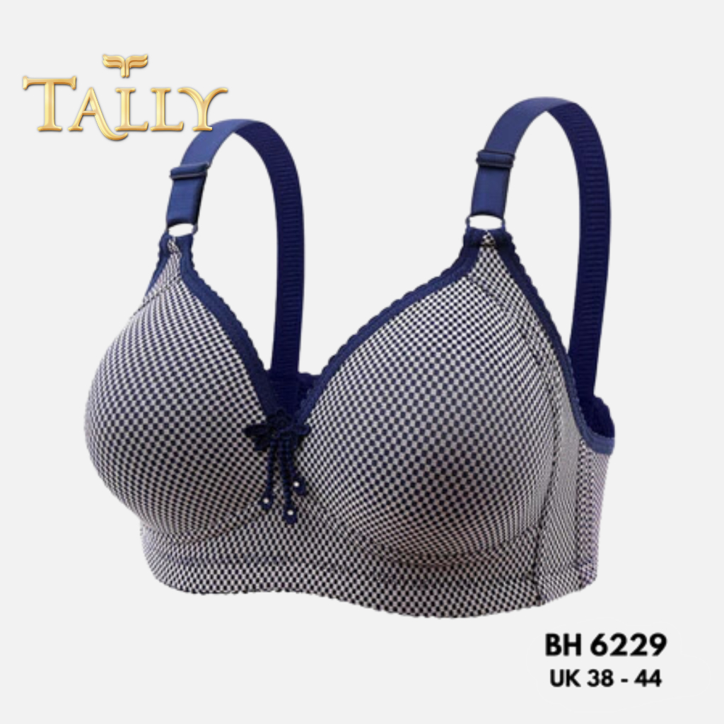 Jual TALLY BH 6229 Bra Tanpa Kawat Bahan Katun Busa Tipis CUP C Kait 3 Bra Harian Motif Lembut ...