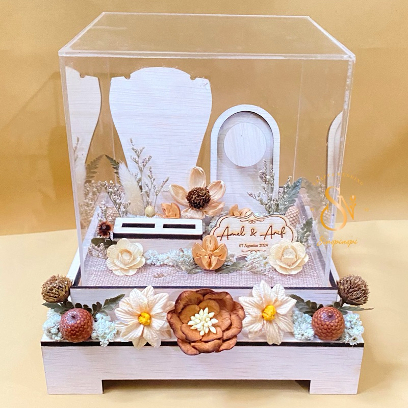 Jual Ring Box Ethnic Big | Tempat perhiasan Polywood | Tutup Akrilik ...