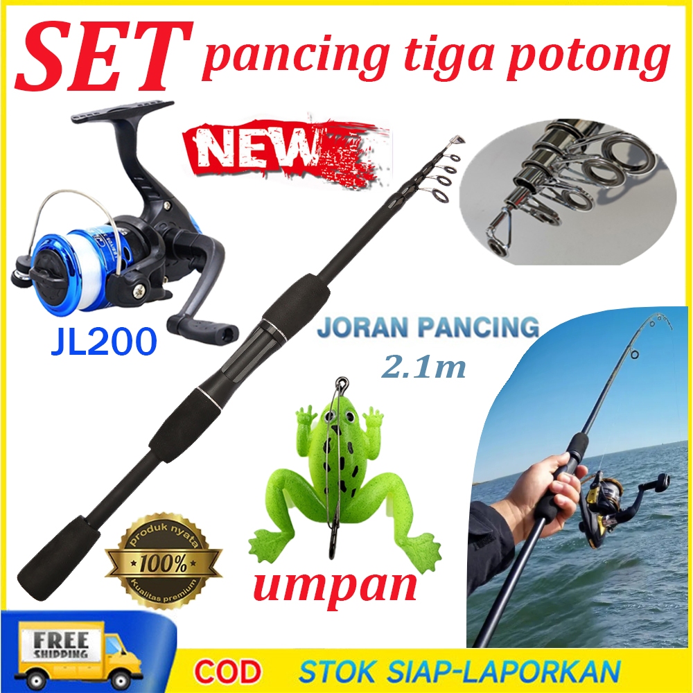 Jual ⭐Promosi 12.25⭐FishingRod Complete Set Joran Pancing Berputar Reel ...