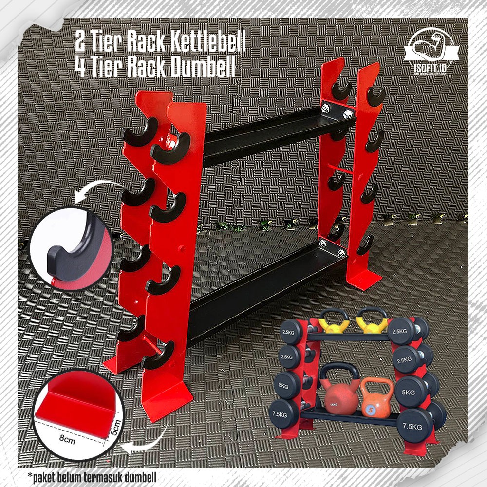 Jual Isofit.id 4 Tier Rack Dumbell + 2 Tier Rack Kettlebell / Rak ...
