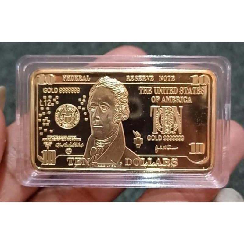 Jual COIN GOLD BARS TEN DOLLARS SOUVENIR / REPLIKA | Shopee Indonesia