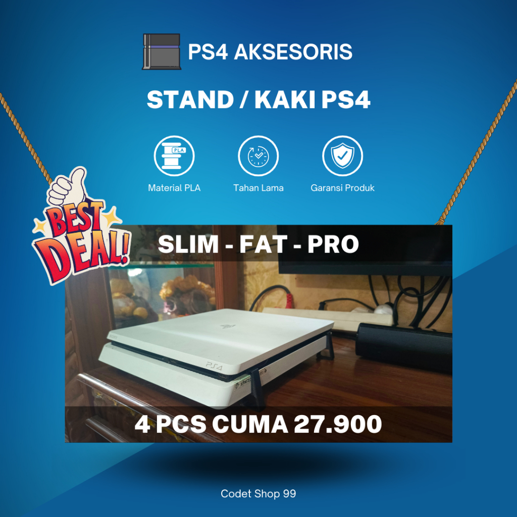 Jual STAND PS4 SLIM / PRO / FAT | 1 Set, 4 pcs Dudukan Horizontal PS4 ...