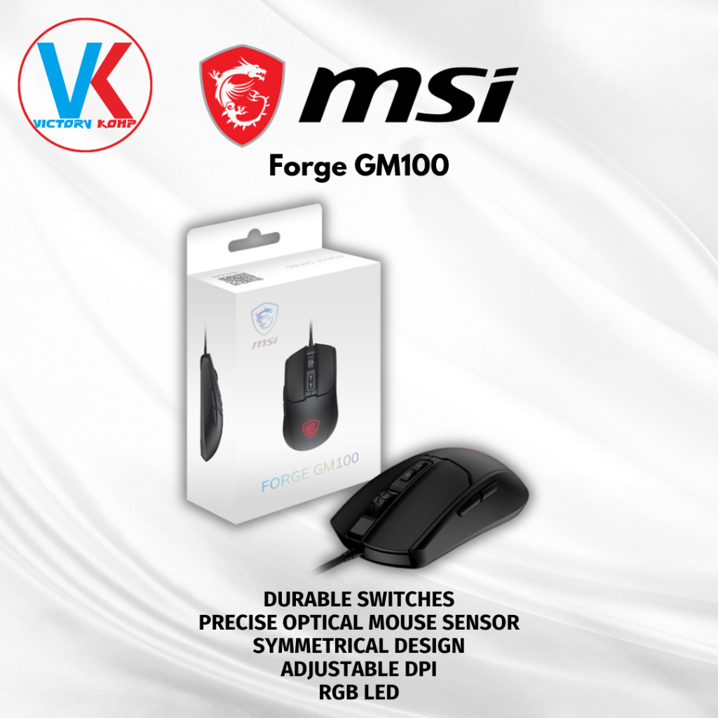 Jual Mouse Gaming MSI Forge GM100 [Micro Switch, Optical Sensor] Gaming ...