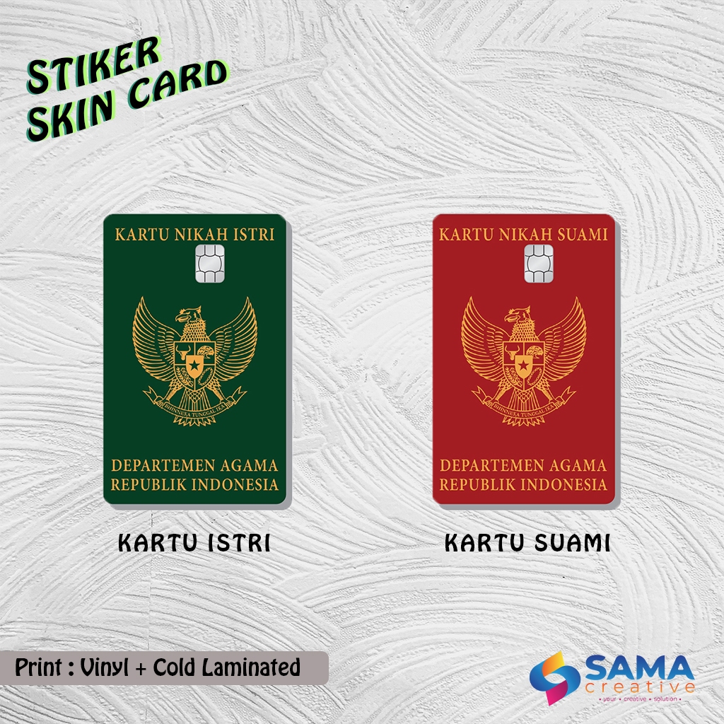 Jual Kartu Nikah RI - Sticker Skin Card - Vinyl ATM Debit, Credit ...