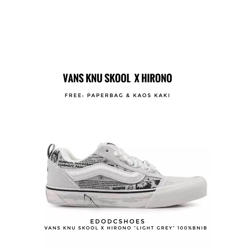 Jual Sepatu Vans Knu Skool X Hirono “Light Grey” 100%Bnib | Shopee ...