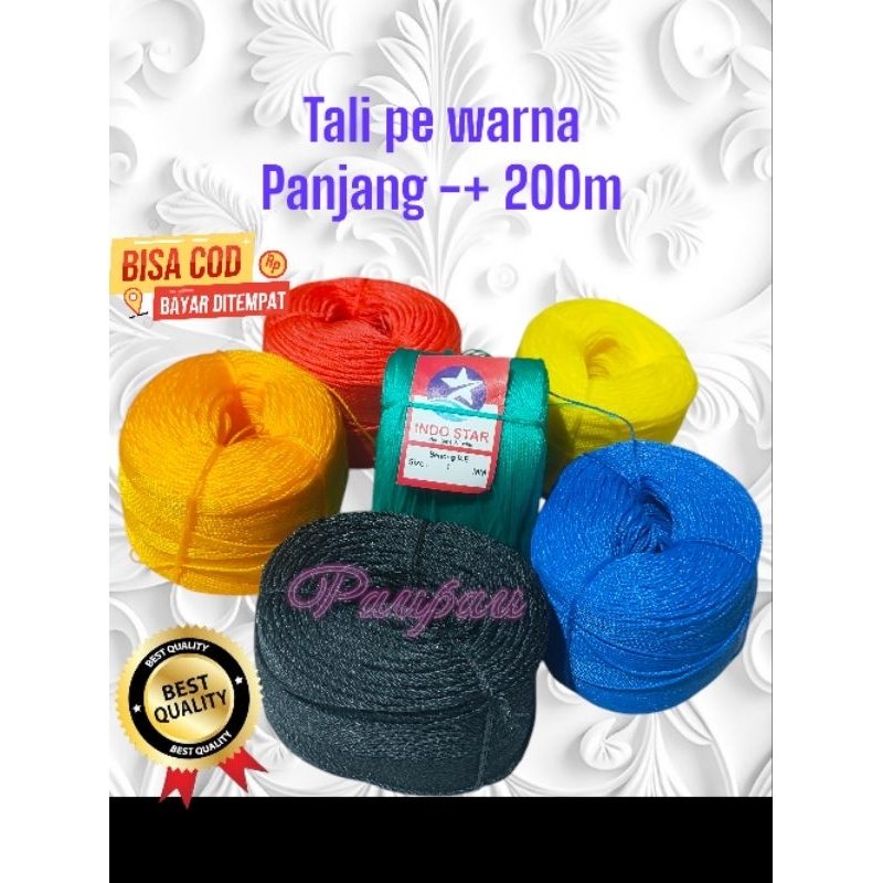 Jual Tali pe warna 1mm / tali tambang kecil / tali kenur kecil / tali lato lato / tali layangan ...