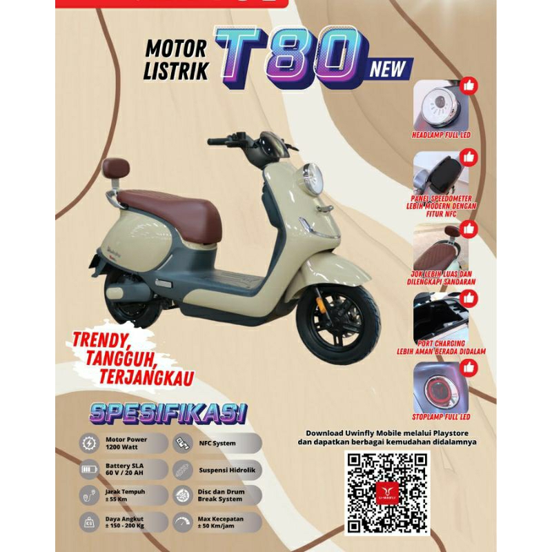 Jual Uwinfly Sepeda Motor Listrik T80 | Shopee Indonesia