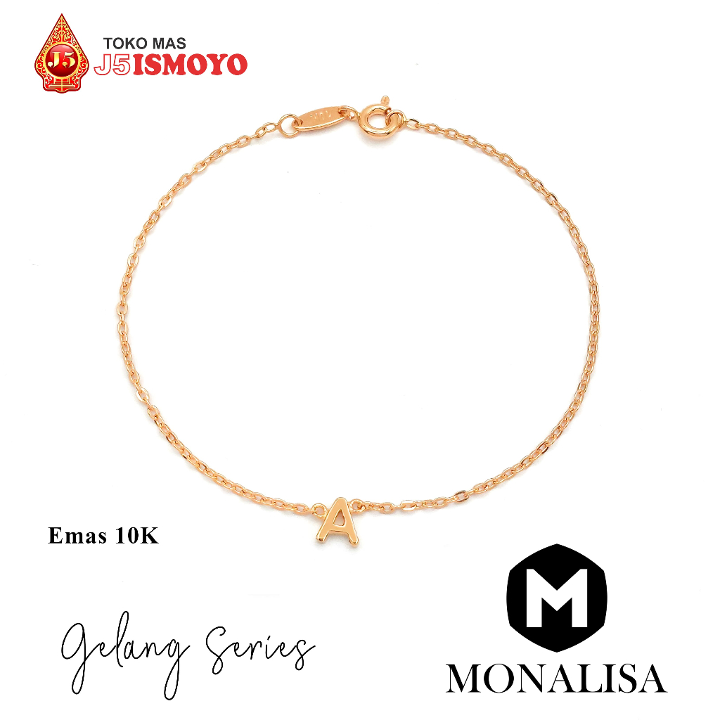 Jual Gelang Emas Mas Asli Rantai Huruf Monalisa J5 Ismoyo | Shopee ...