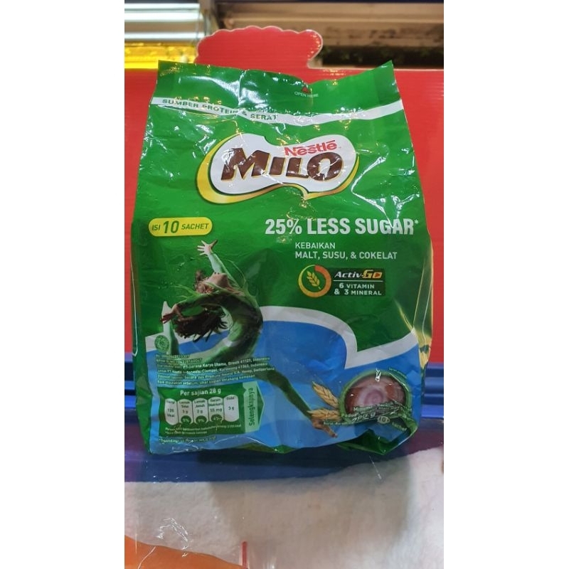 Jual Nestle MILO 25% Less Sugar isi 10 Sachet 280gr | Shopee Indonesia