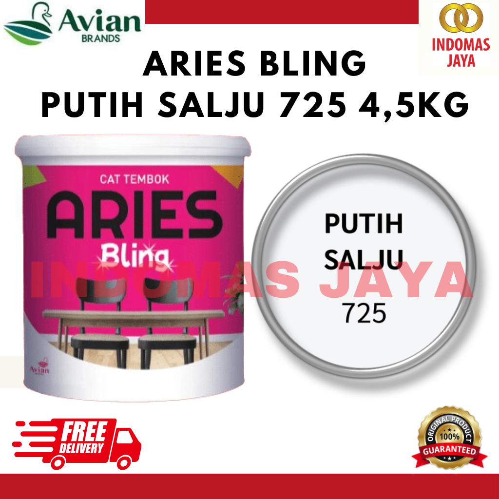 Jual Cat Tembok Interior ARIES BLING Kemasan 4,5Kg - PUTIH SALJU 725 ...