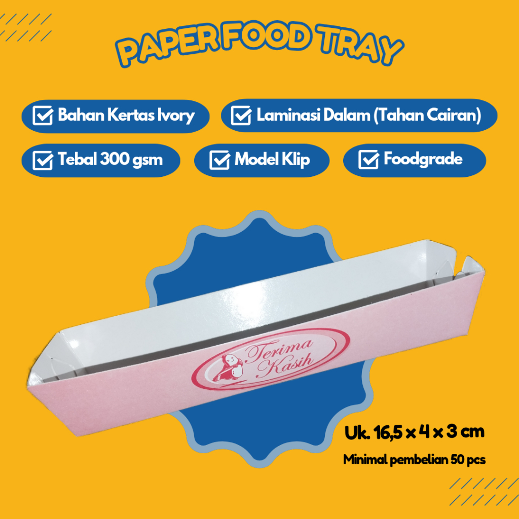 Jual Paper Food Tray Wadah Makanan Kertas Dine In motif sosis dan ...