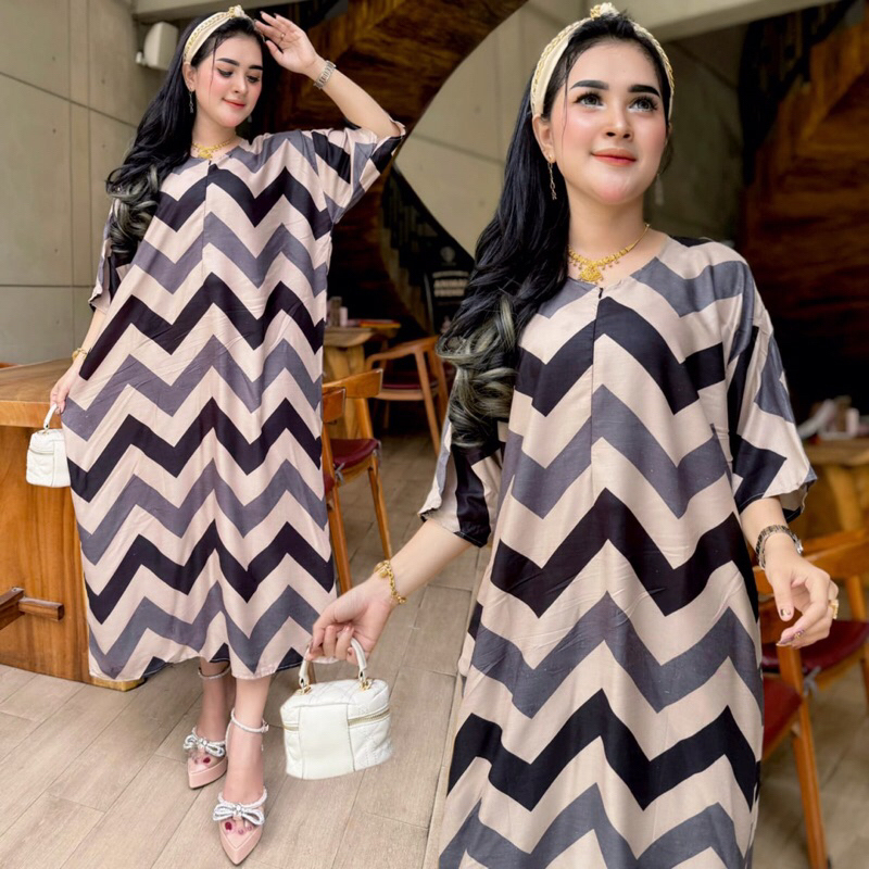 Jual Daster Jumbo Kekinian Ld 130 Terbaru Lengan Pendek Long Dress Rayon Premium Motif Batik ...