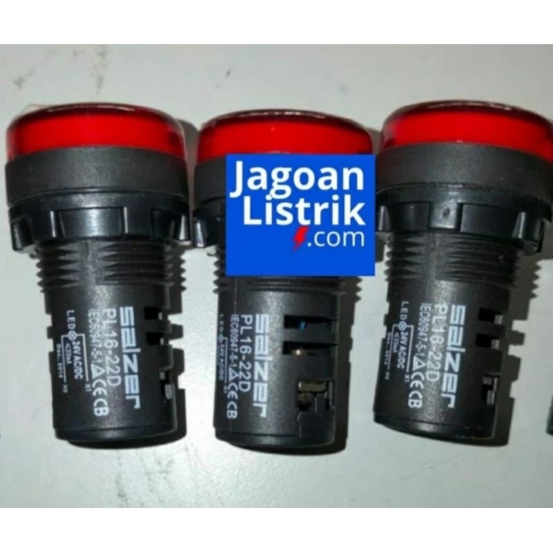 Jual Pilot Lamp 22 mm 24VAC/DC LED ( PL16-22D-24V) 22mm Salzer PL16-22D ...