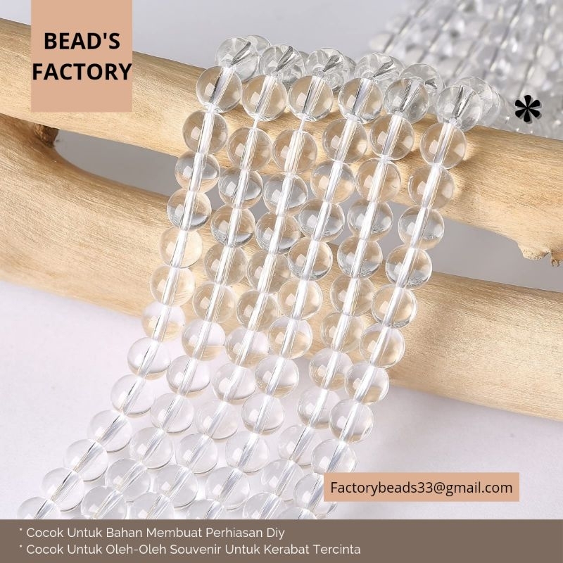 Jual Bahan Craft Batu Alam Clear Quartz Putih Bening Sintetic 6-10mm ...