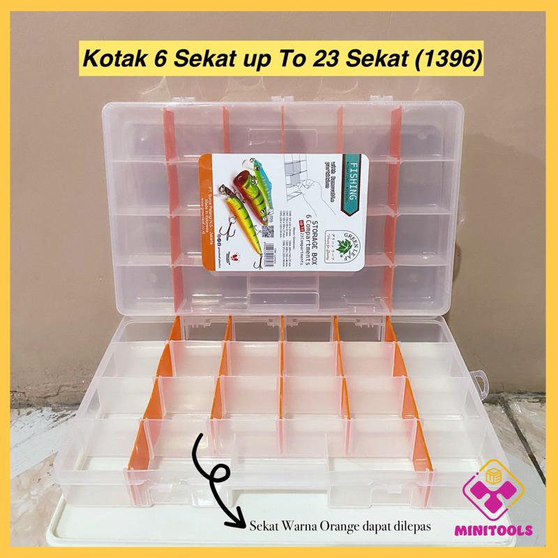 Jual Kotak 23 Sekat atau 6 Sekat / SEKAT BISA DILEPAS PASANG / Green ...