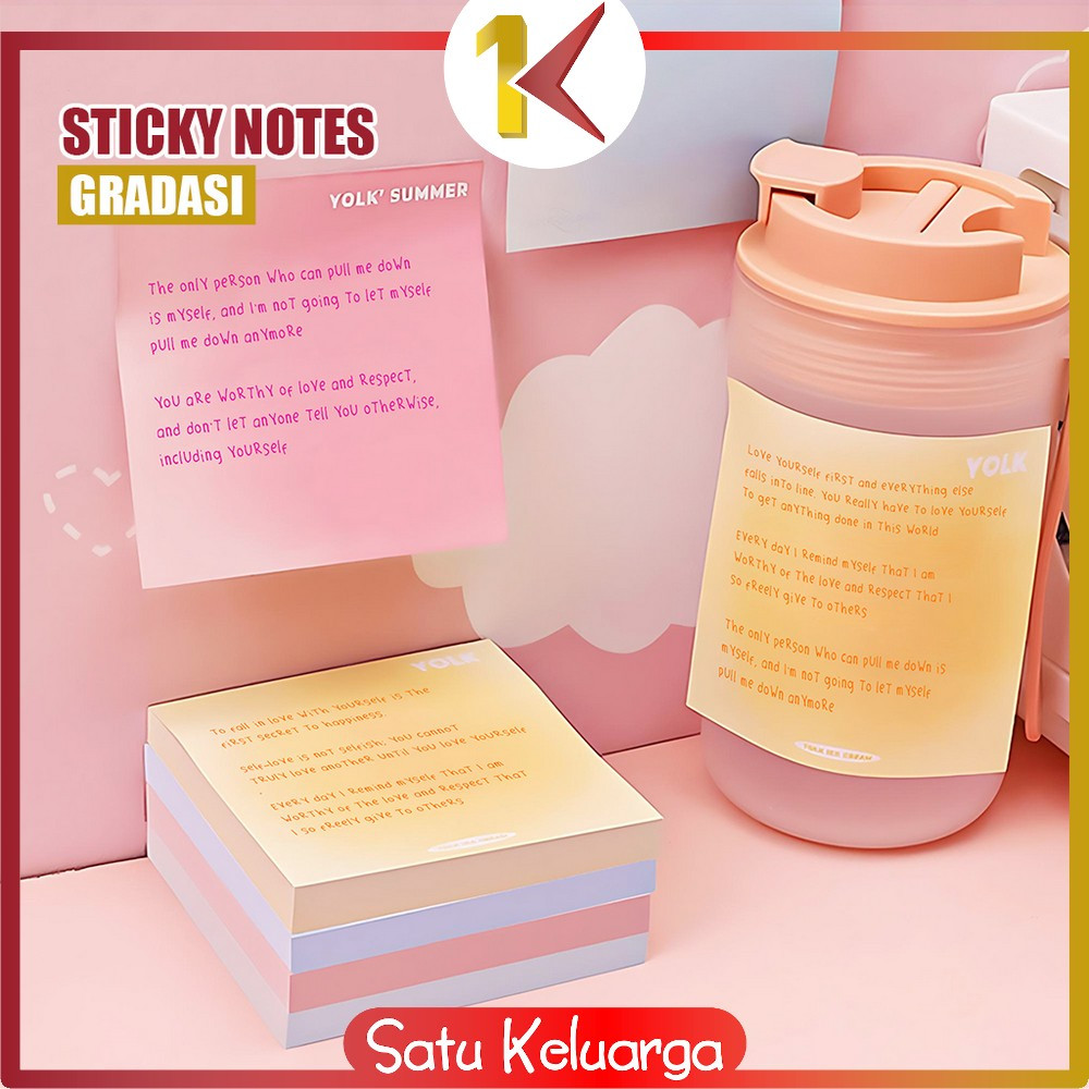 Jual SK-A102 Sticky Notes Gradasi Polos Isi 50 Lembar Alat Tulis Kantor ...