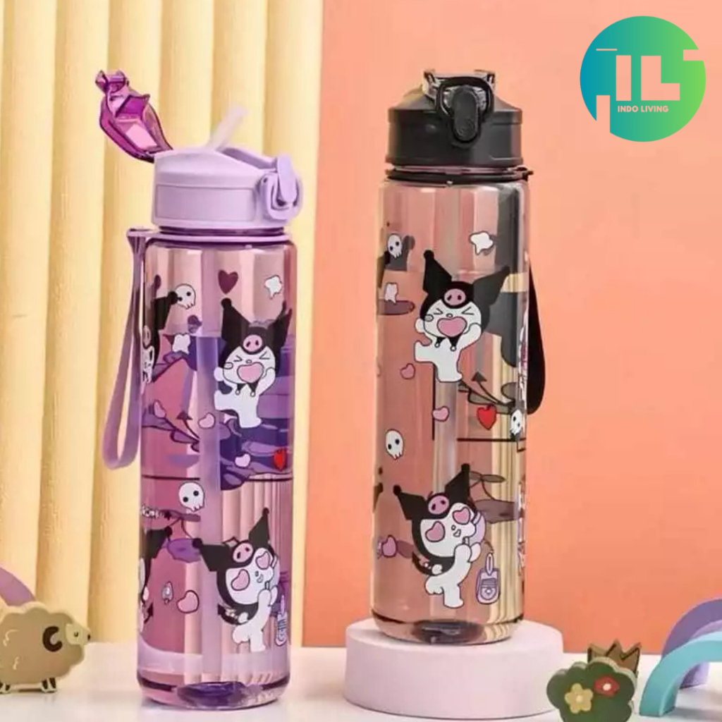 Jual IL-Botol minum kuromi sanrio/botol minum plastik/tumbler aesthetik ...