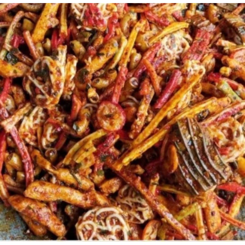 Jual seblak mix 1 kg seblak kering bantet campur pedas daun jeruk bumbu ...