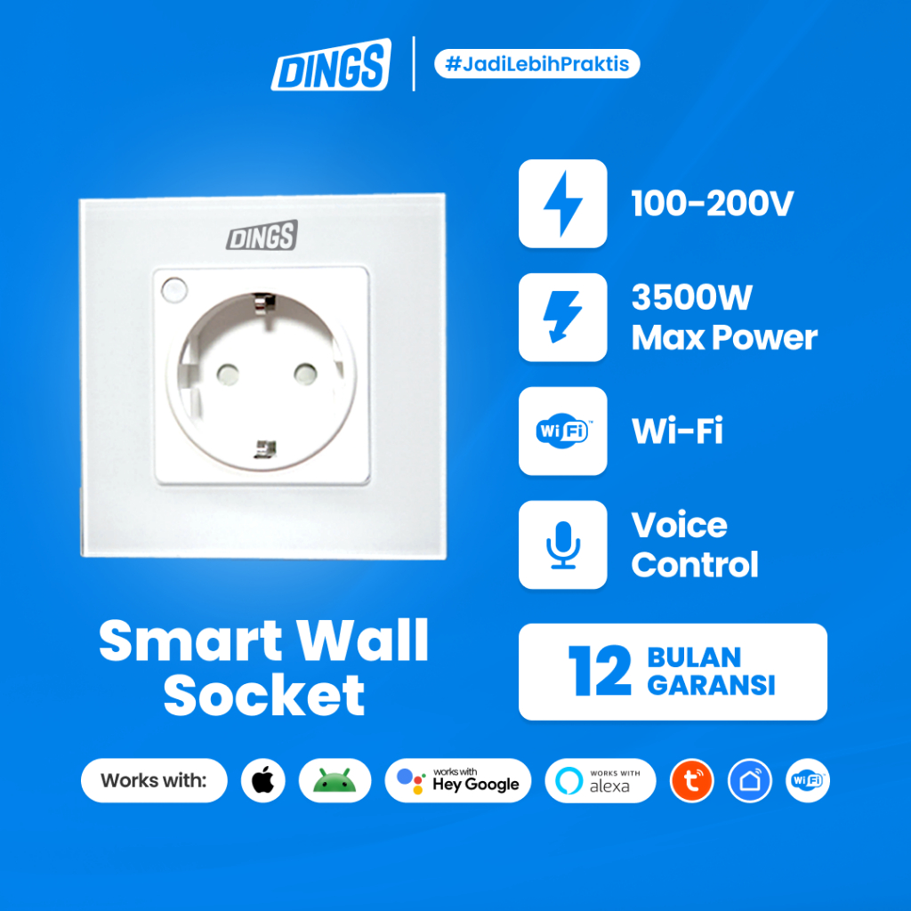 Jual DINGS Smart Wall Socket EU - Colokan WIFI Stop Kontak Dinding ...