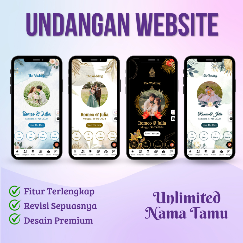 Jual Undangan Digital Website Pernikahan | Menggunakan Foto & Tanpa ...