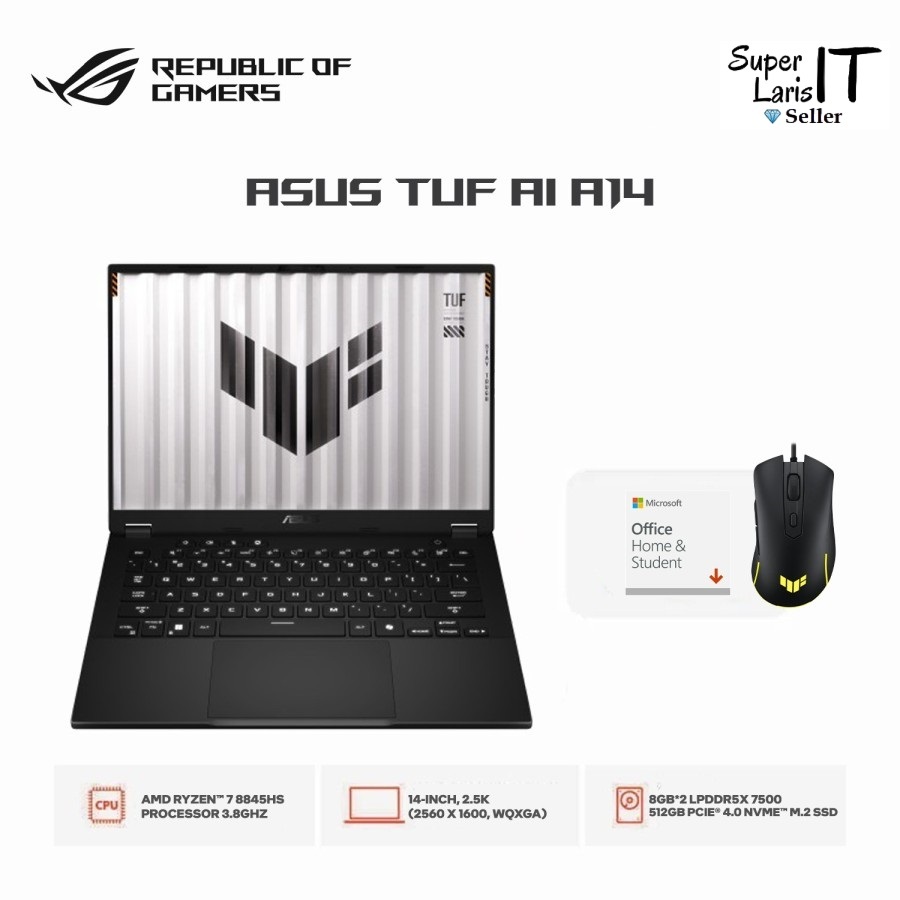 Jual Asus TUF A14 FA401UU-R745G6G-OM R7 Ryzen 7-8845HS ram 16GB ssd ...