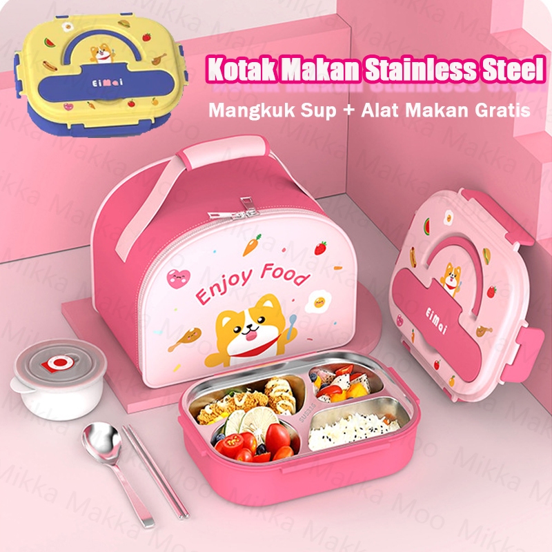 Jual Eimei Lunch Box Anak Sekat 4 Stainless 316 Kotak Bekal Anak ...