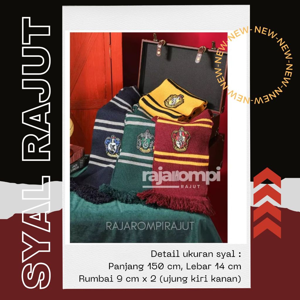 Jual Syal Rajut Cosplay Film Grifindorr - Selendang Rajut RRR Knit ...