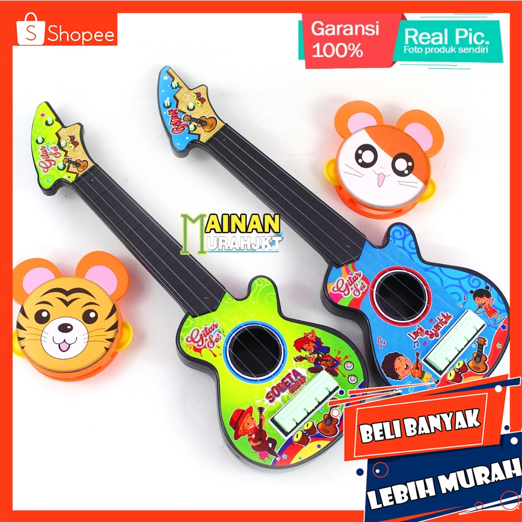 Jual MAINAN ANAK MURAH GITAR BESAR DAN REBANA OCT301 MAINAN ALAT MUSIK ...