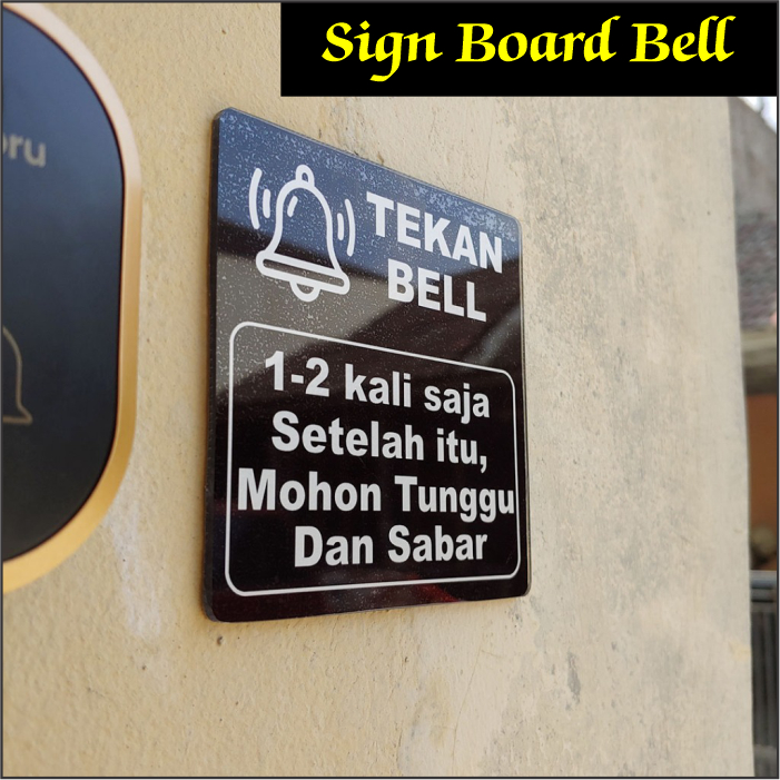 Jual Sign Board Bell Rumah / Papan Tanda Bell Akrilik Outdoor Waterproof | Shopee Indonesia