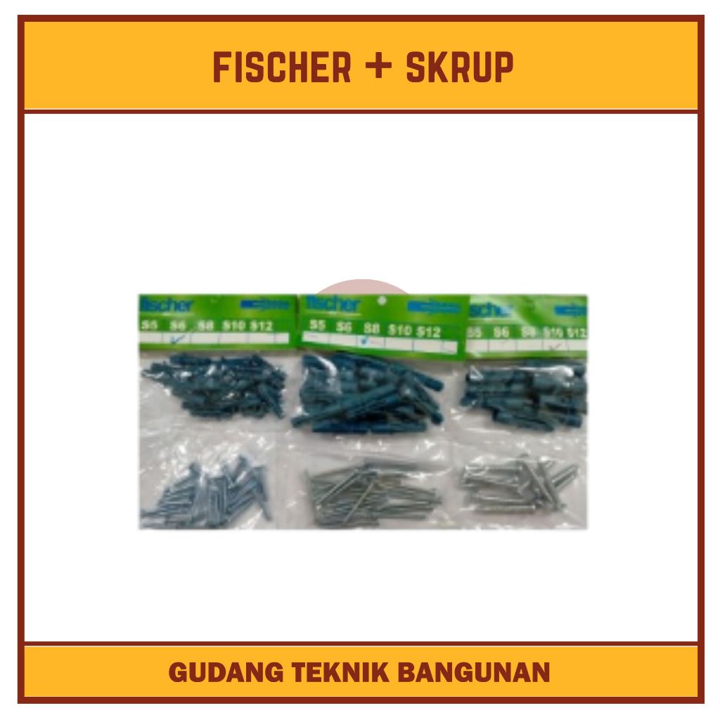 Jual Fischer dan skrup Dinding Beton Per Pack/ fisher Sekrup S6 S8 S10/ Fischer Termurah ...