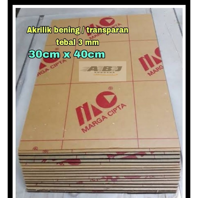 Jual Akrilik bening 3mm ukuran 30x40/Acrylic lembaran/Akrilik potongan ...