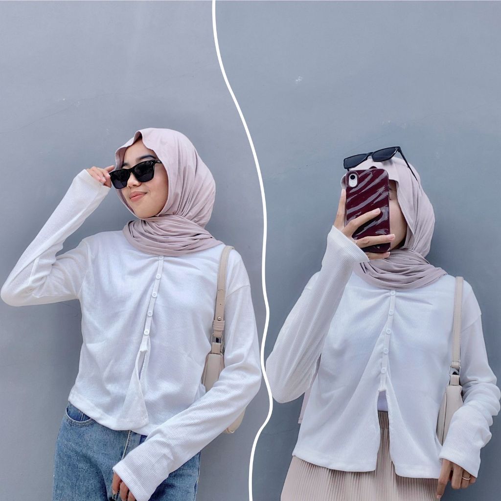 Jual MIEZA BUTTON BLOUSE KEMEJA ATASAN WANITA MUSLIMAH TERMURAH BTCSOLO ...