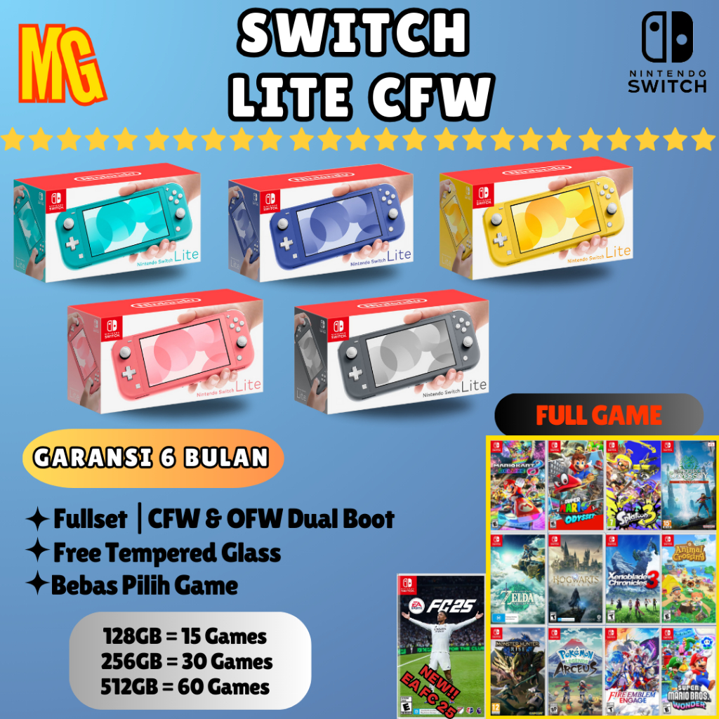 Jual NEW [NEW] Nintendo Switch Lite CFW 512GB Full Game RBU | Shopee ...