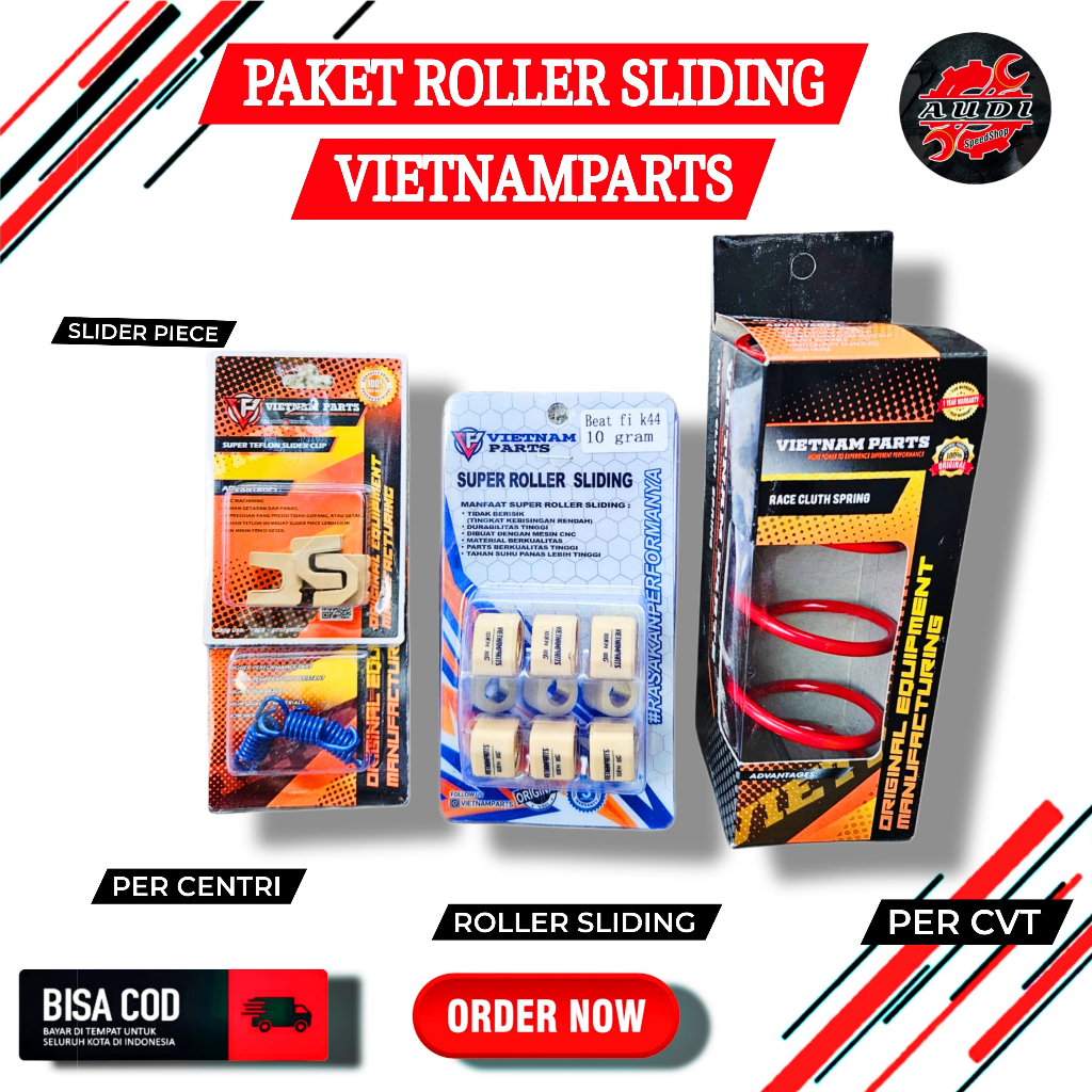 Jual PAKET ROLLER SLIDING VIETNAMPARTS ROLLER BEAT ROLLER SCOOPY GENIO ...