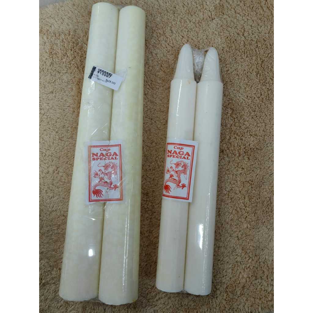 Jual Lilin putih jumbo 30cm dan sedang cap naga spesial | Shopee Indonesia